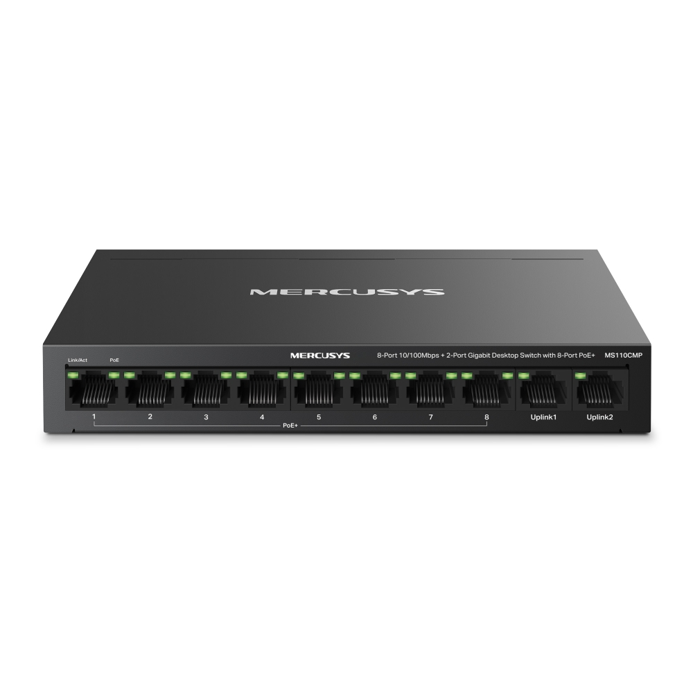 Mercusys MS110CMP 8-Port 10/100 Mbps + 2-Port Gigabit Desktop Switch w ...