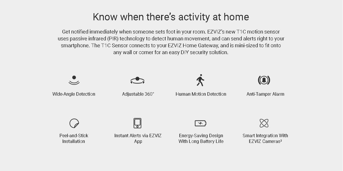 EZVIZ T1C Smart Home PIR Motion Sensor – cctv9