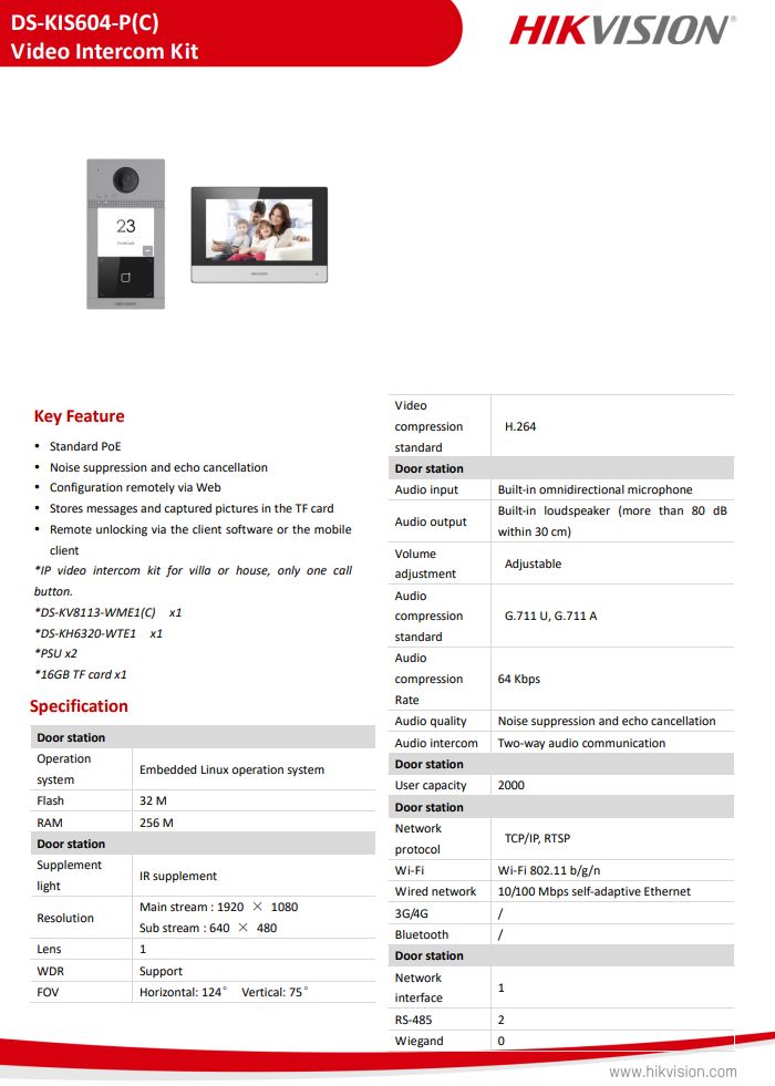 HIKVISION DS-KIS604-P(C) IP Video Intercom KIT – cctv9